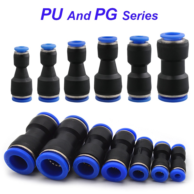 1pc Pu pneumatic joint plastic reducing joint PG 4mm 5mm 6mm 8mm 10mm 12mm 14mm 16mm plug-in ...