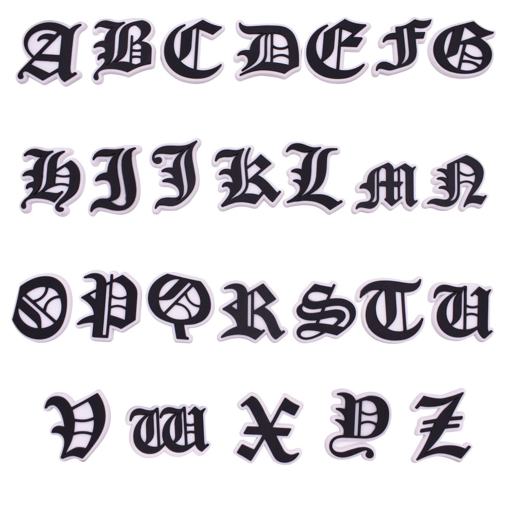 Crocs Jibbitz Pins 26 Letter A-Z Greek Alphabet DIY Shoes Charm Button ...