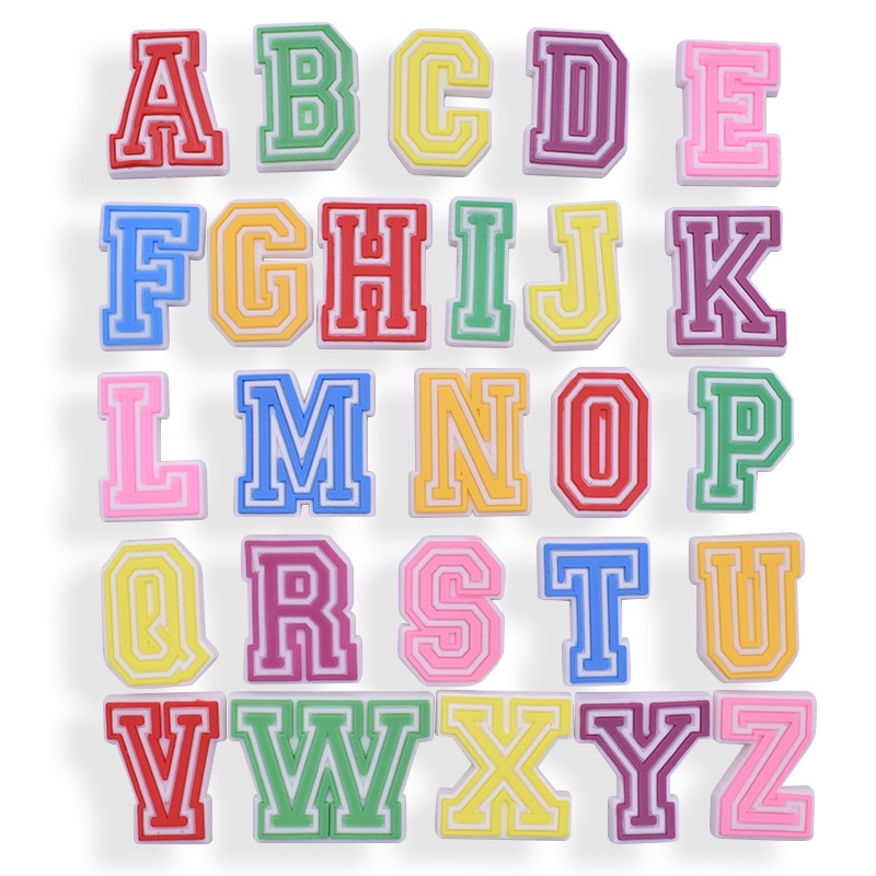 Cute Alphabet Jibbitz Crocks Color Letter Croc Design Jibitz Jelly ...