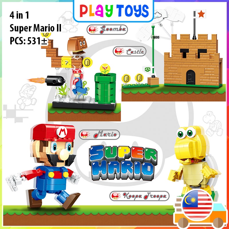 4 in 1 Super Mario II Minifigure Building Blocks Lego Compatible ...