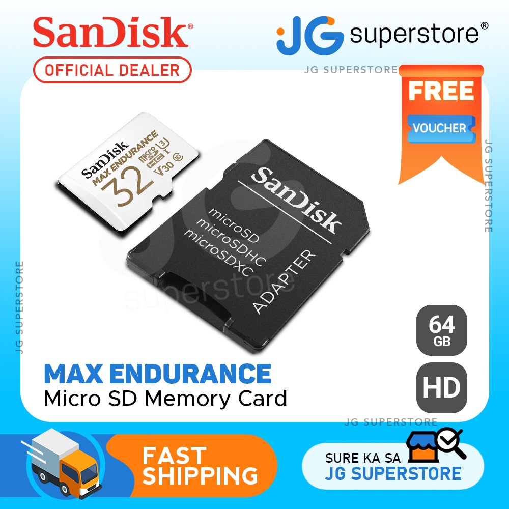 [CLEARANCE] SanDisk MAX ENDURANCE microSD Card, Adapter (64GB, 128GB ...