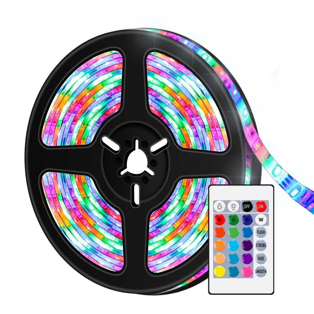 RGB Strip 0.5M-4M USB Flexible Ribbon 16 Colors Dimmable RGB Light ...