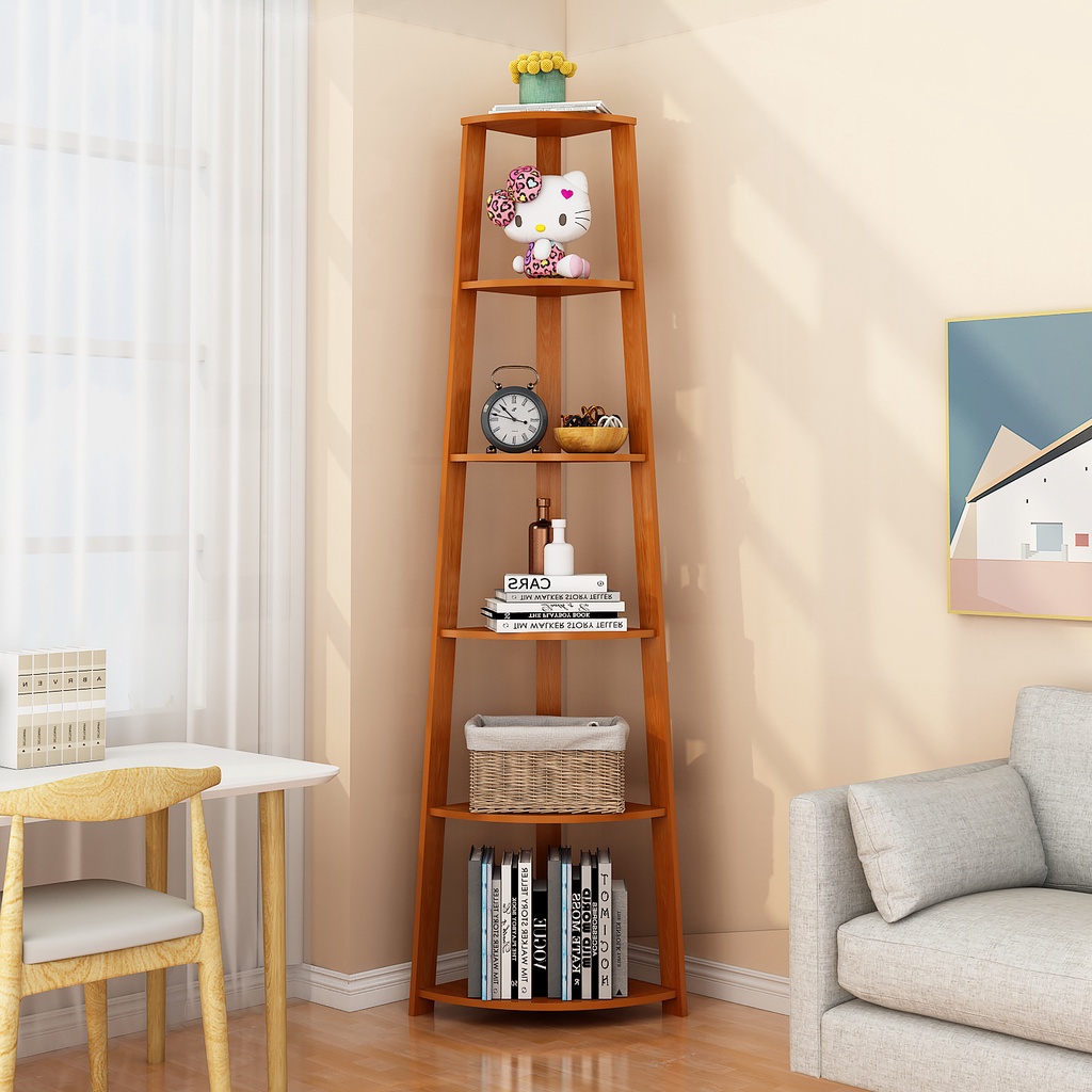 4/5/6 layer Solid Wood Corner rack Corner Shelf Flower Stand Bookshelf ...