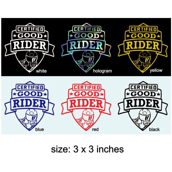 Certified Good Rider Decal/Sticker for motorcycles | Shopee Philippines