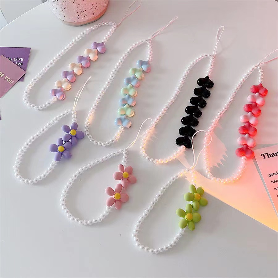 creative fashion peach heart love mobile phone chain bead bracelet ...