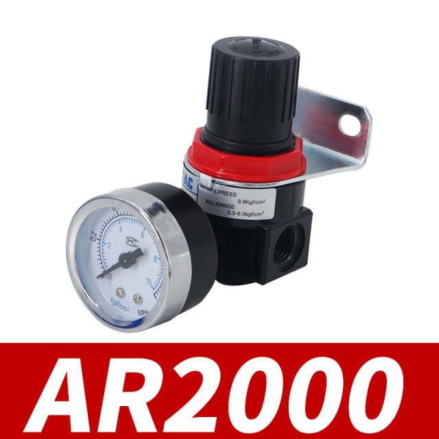 AR2000 G1/4 Mini Air Pressure Regulator Adjustable Pneumatic Reducing Valve With Gauge For ...