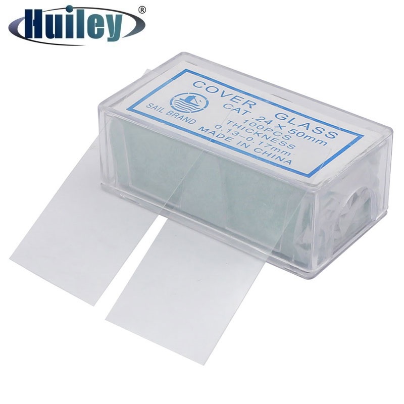 100 Pieces 24x50 mm Microscope Glass Slides Cover Slips Blank Slides ...