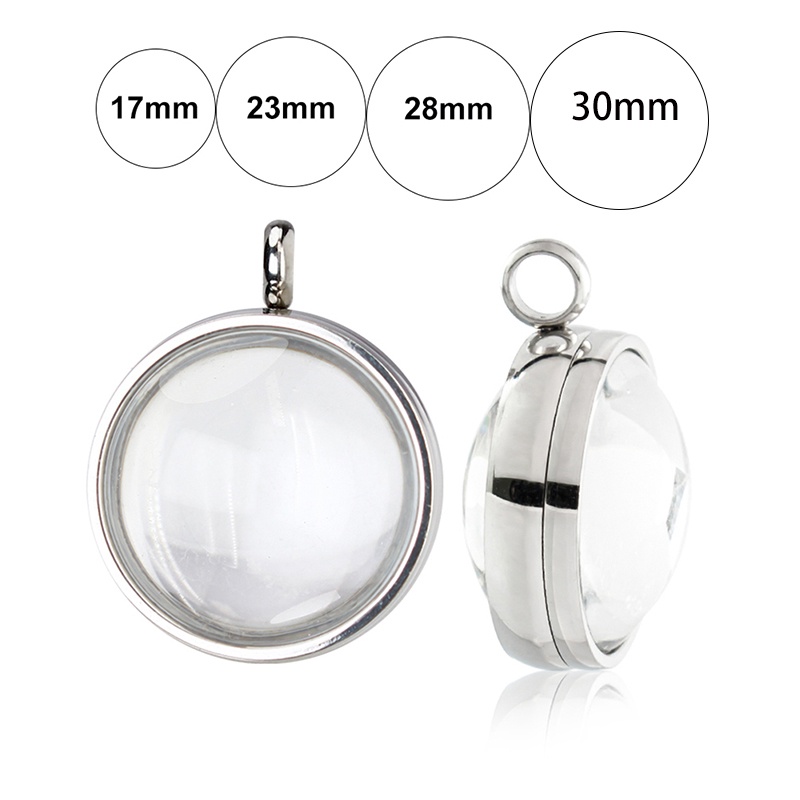 ♀﹍Curved Glass Living Memory Locket Floating Locket Necklace Pendant ...