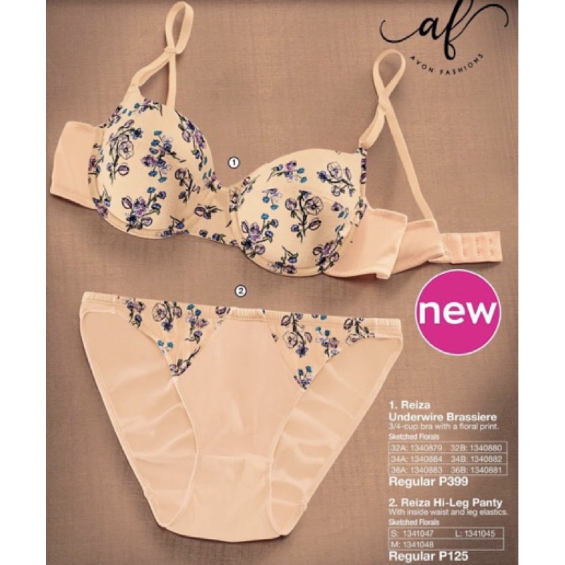 Avon REIZA UNDERWIRE 32A BRA or BIKINI SMALL or MEDIUM PANTY | Shopee ... Avon REIZA UNDERWIRE 32A BRA or BIKINI SMALL or MEDIUM PANTY | Shopee ...