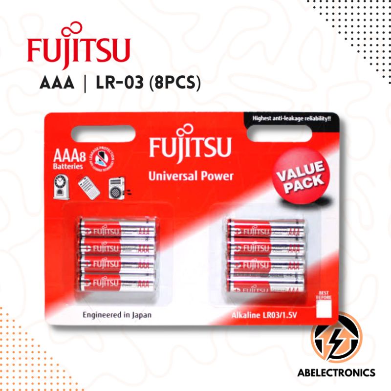 FUJITSU AAA LR-03 | Alkaline Disposable Battery (8Pcs) | Shopee Philippines