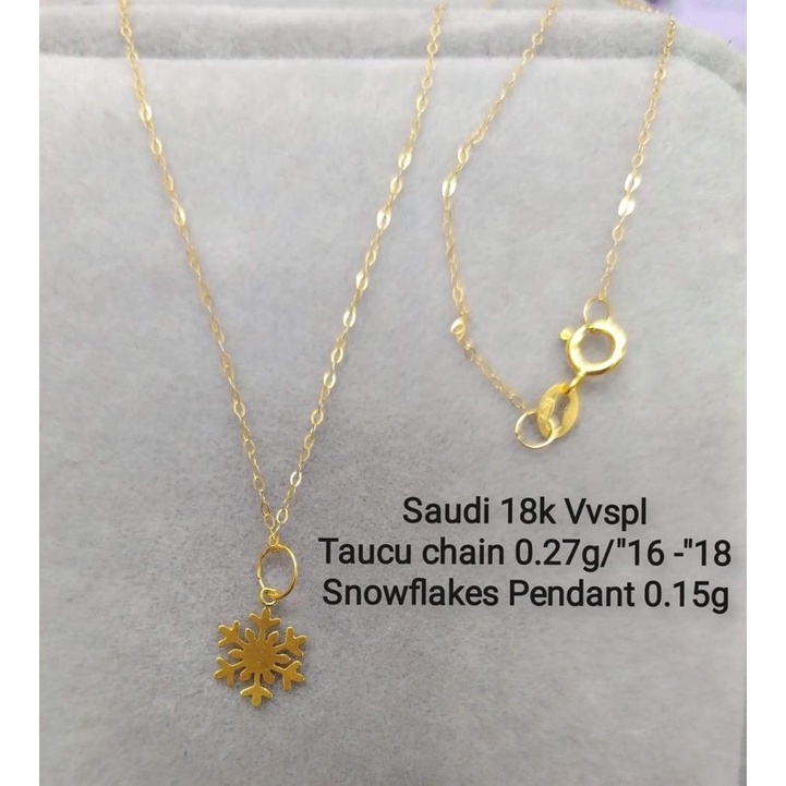 PAWNABLE 18k SAUDI GOLD NECKLACE w/FLAKES Pendant | Shopee Philippines
