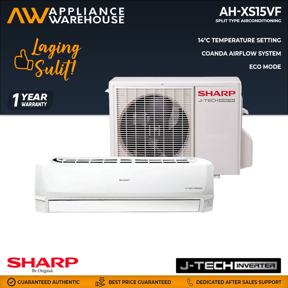 Sharp AH-XS15VF 1.5 HP Aircon Split Type J-tech Inverter Air ...