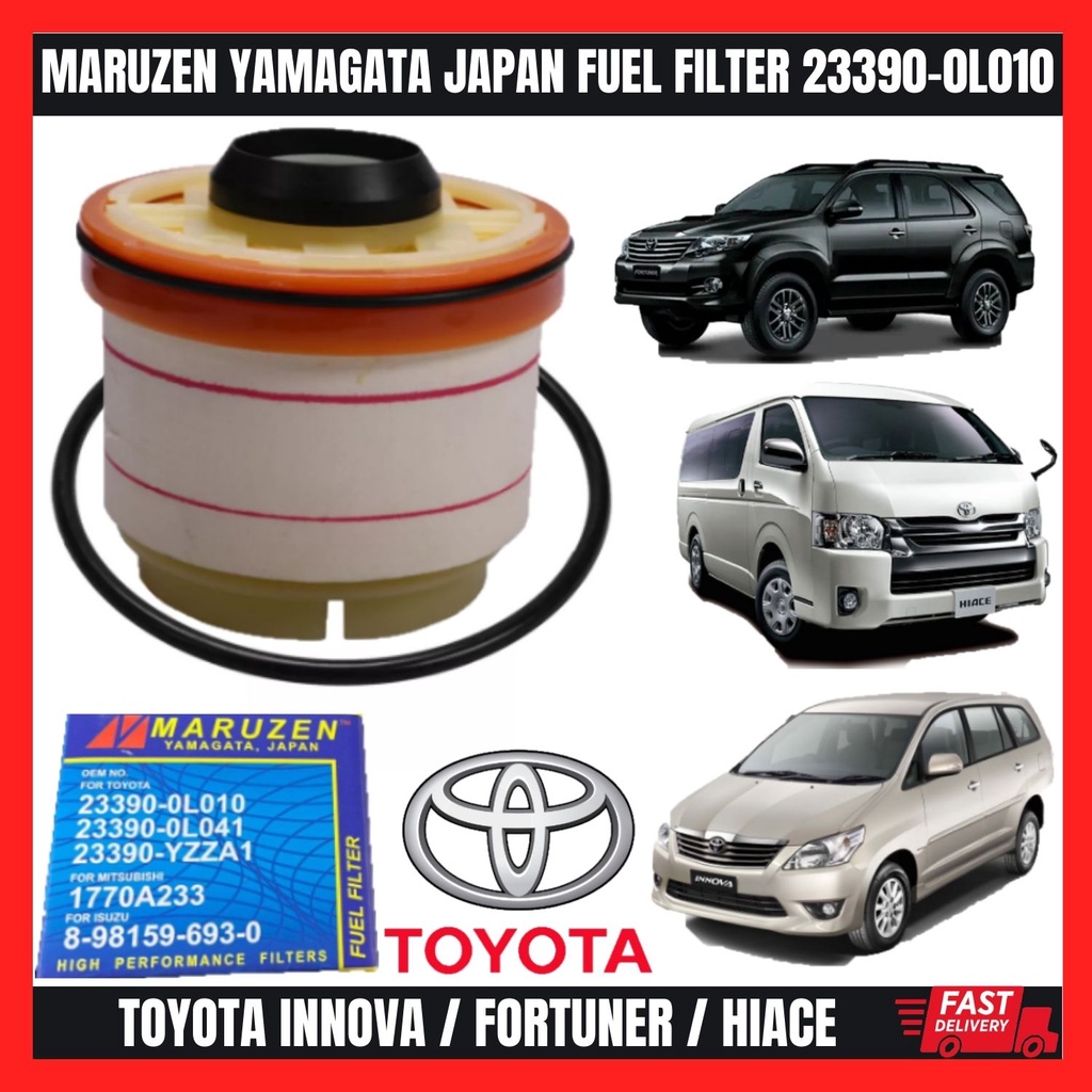 MARUZEN YAMAGATA JAPAN FUEL FILTER 23390-0L010 TOYOTA INNOVA 2009-2012 ...
