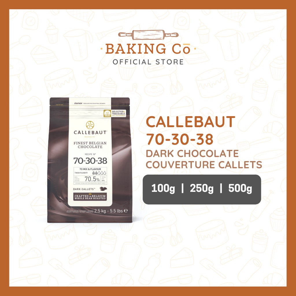 Callebaut 70-30-38 Dark Chocolate Couverture Callets - 100g | 250g ...
