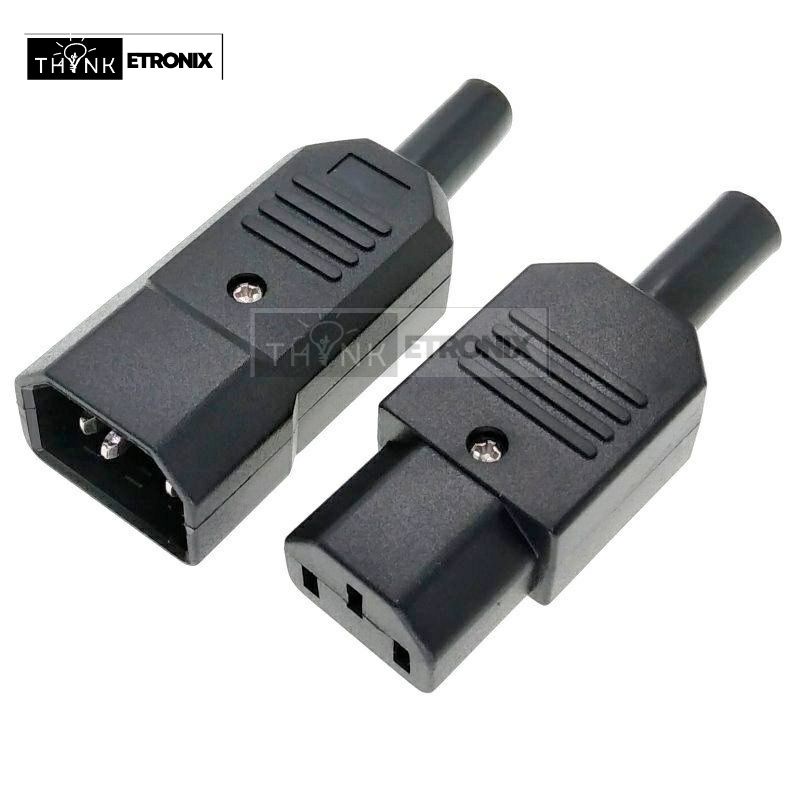 10A 250V Socket Plug Straight Cable Plug Connector C13 C14 Female Male ...