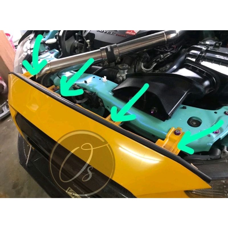 Mitsubishi Lancer proton Inspira Evo 10 Front Bumper hood Rubber Strip ...