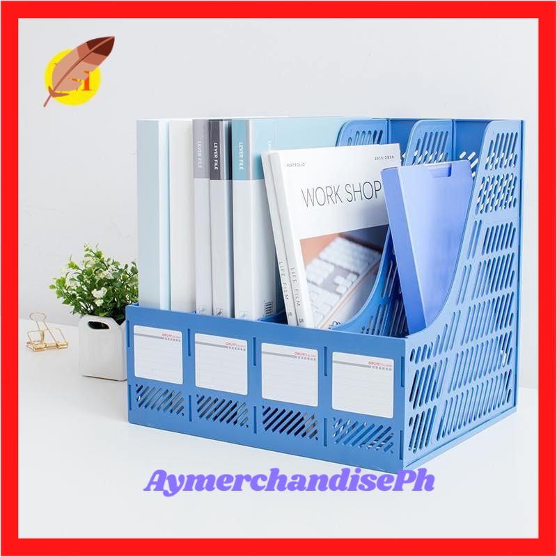 4 Divider Magazine Holder File Stand Data Rack Home Office Document ...