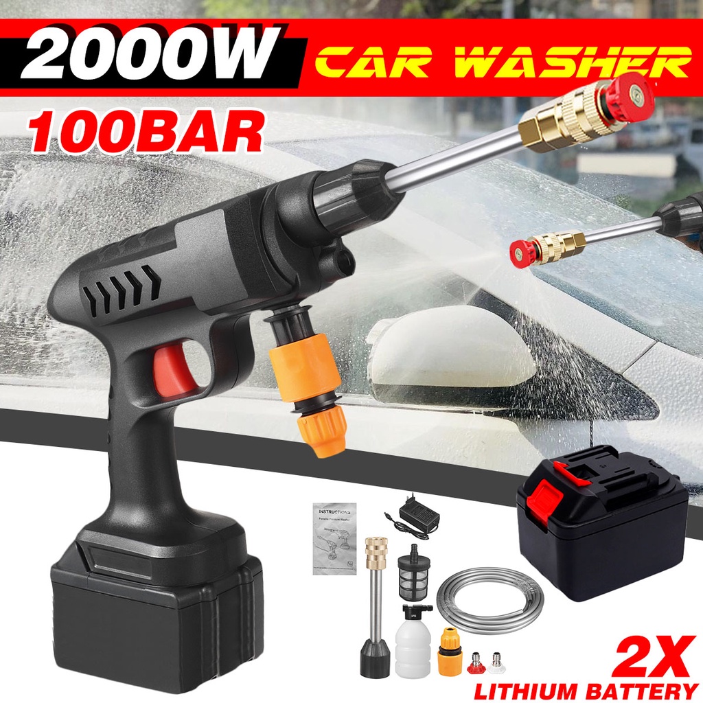 100Bar Wireless High Pressure Car Wash Washer Gun 50000mah Foam Generator Water Gun Spray ...