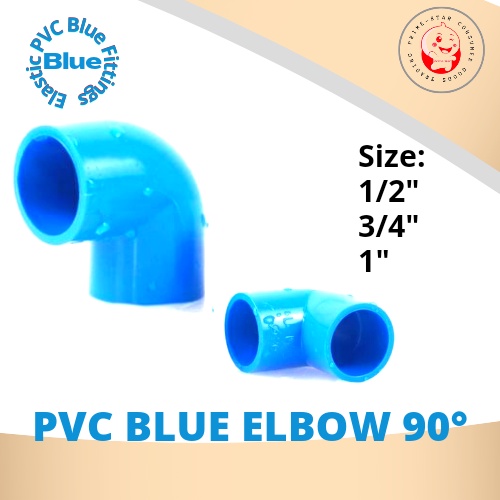 Elastic PVC Blue Fittings Elbow 90 (1/2", 3/4", 1") | Shopee Philippines