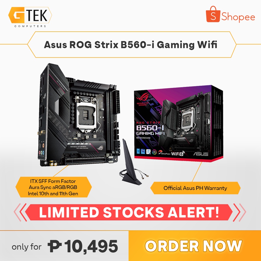 Asus ROG Strix B560-I Gaming Wifi B560 ITX LGA1200 Intel Motherboard ...
