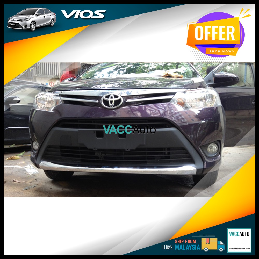 Toyota Vios (3rd Gen) Front Bumper Chrome Lining Front Grille Bumper ...