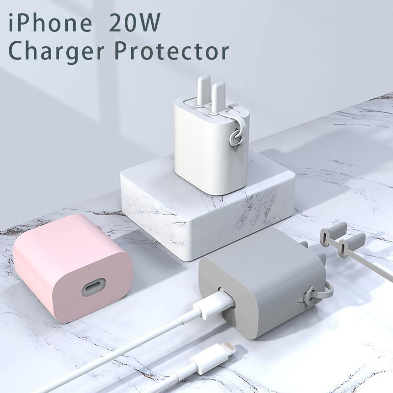 Charger Protector Soft Thin Silicone Charger adapter Cover for iphone ...