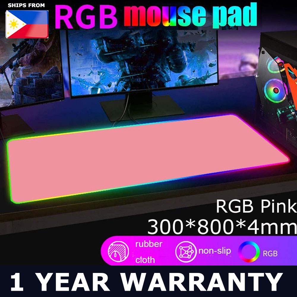 Large Mousepad PC Computer RGB Pink Gamer Laptop Pink Mouse Pad LED ...