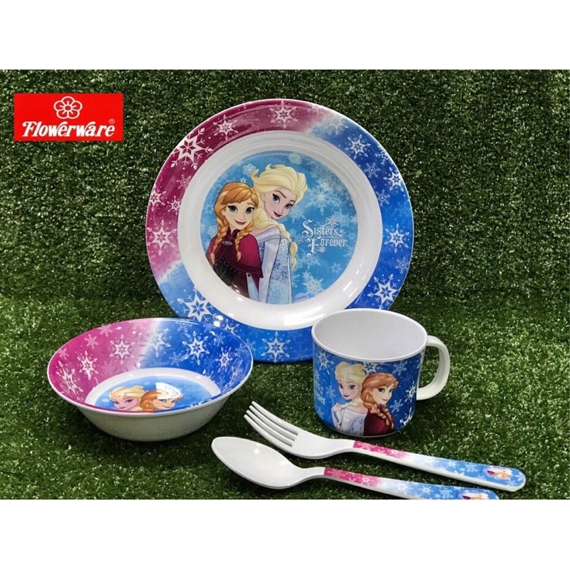 Princess Frozen Tableware Set 5 Pieces Dinner Plates Sister Melamine ...