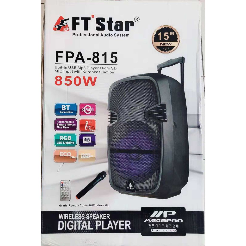 FT STAR FPA-815 Subwoofer Digital Display Speaker Karaok W/ Free ...