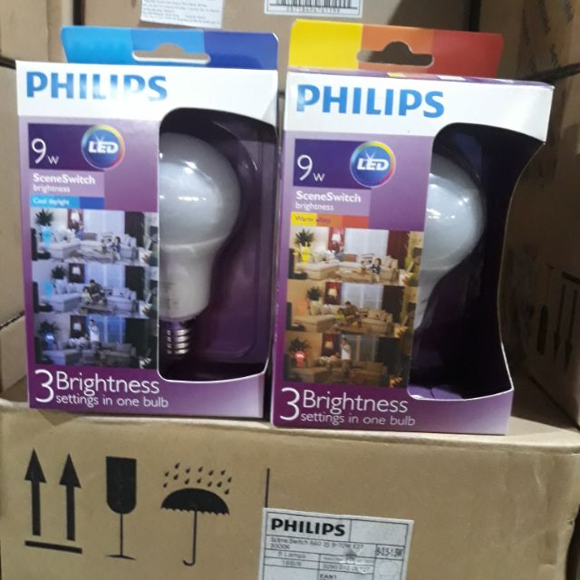 Philips scene switch led light bulb 9W 3 brightness levels | Shopee ...