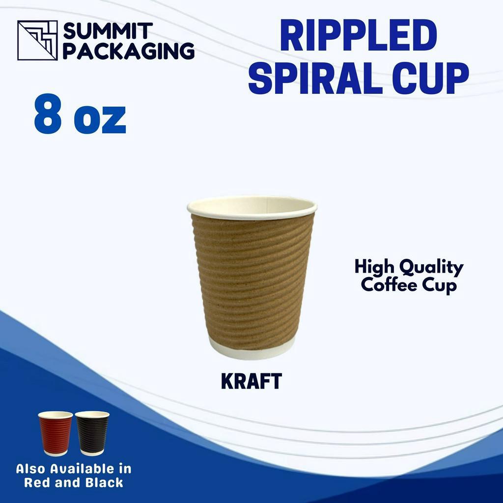 (100pcs ) - Double Wall or Rippled Coffee Cup 8oz ( Black | Gray ...