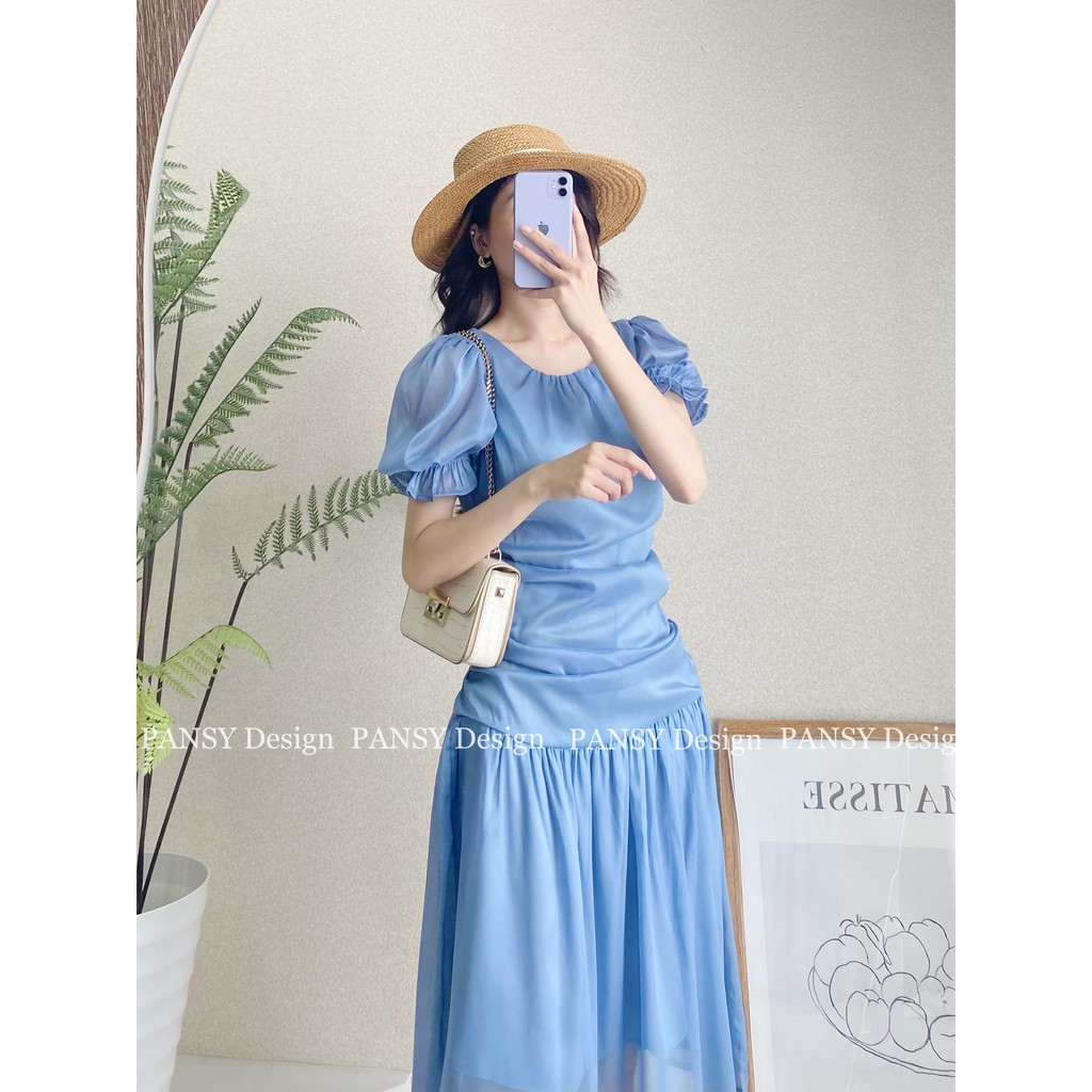 Candy silk dress in blue and pastel pink is so pretty (+2% & shopee dv ...