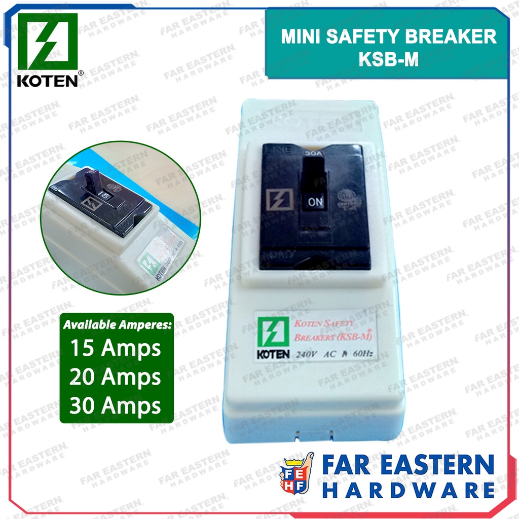 KOTEN Mini Electrical Safety Circuit Breaker KSB-M 15A | 20A | 30A | Shopee Philippines