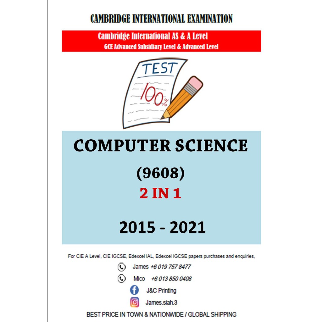 Cambridge A Level Past Year Papers Computer Science 9608 P1,2,3,4 ...