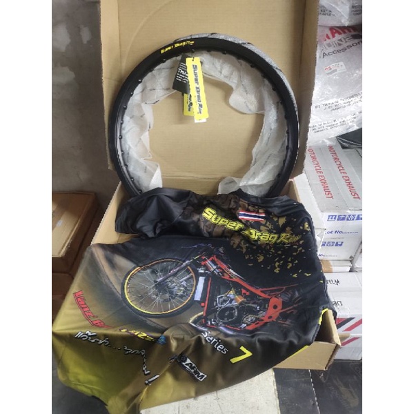 SUPER DRAG RIM broken size (SDR)1.40-17 1.20x17 SILVER pink /green/blue ...