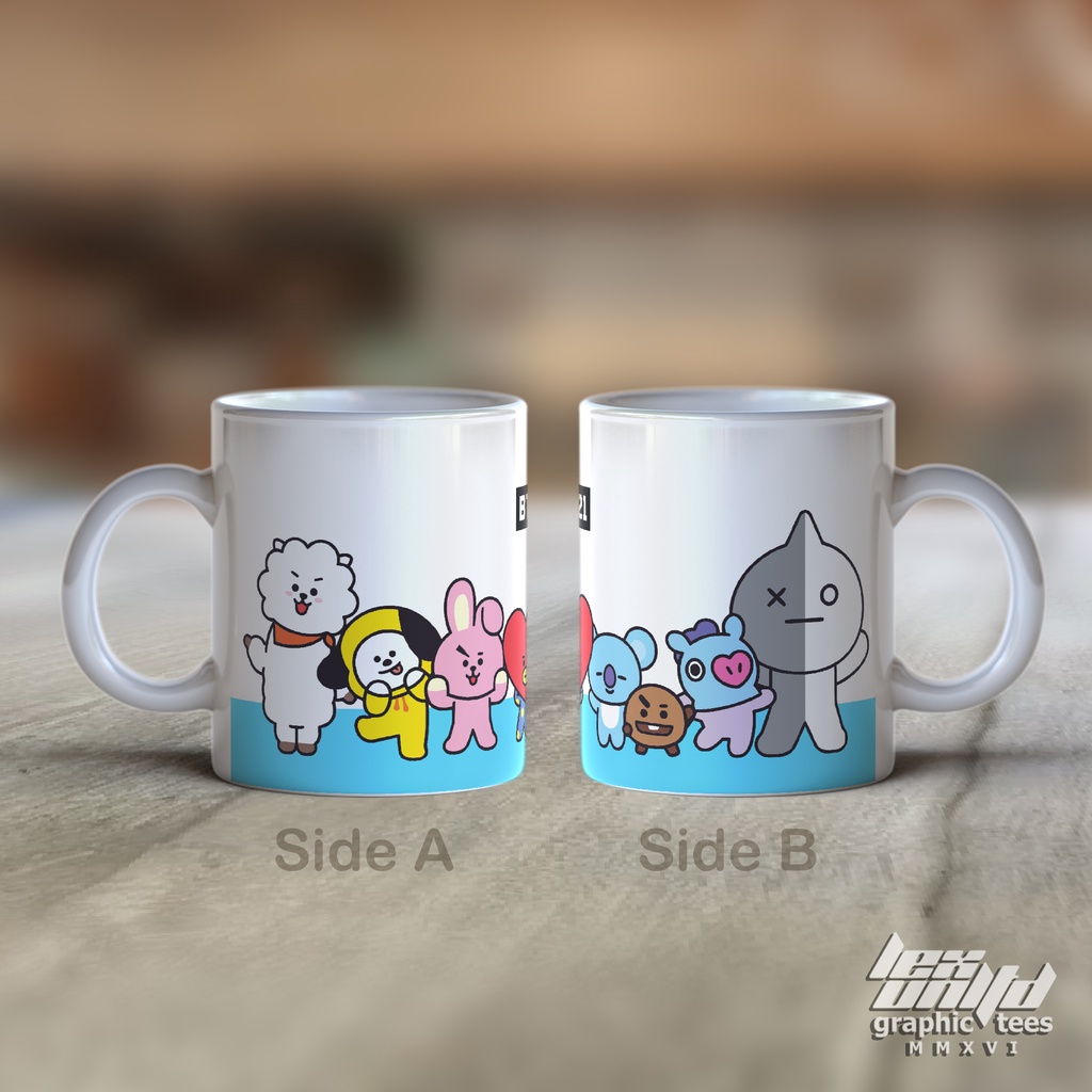 BTS BT21 Character White Mug Magic Mug | Shopee Philippines