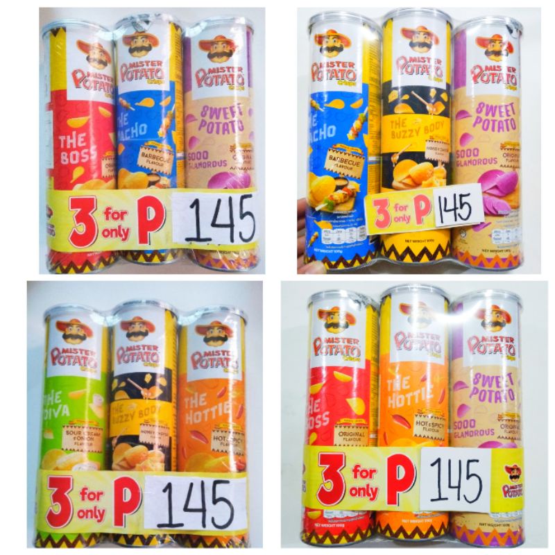 Mister Potato assorted 3 for 145 | Shopee Philippines