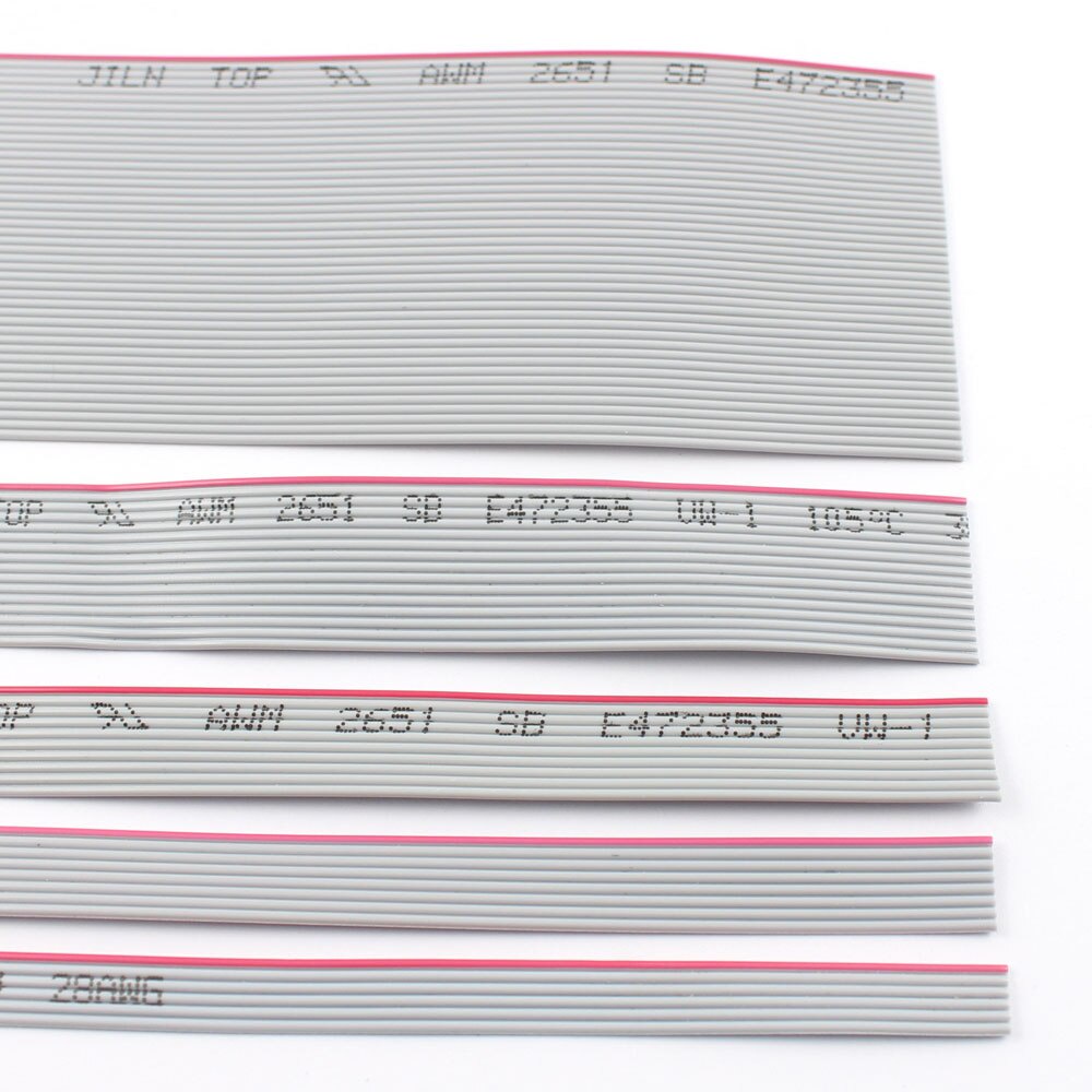 1Meter 1mm 1.0mm Pitch 10/12/14/16/18/20/24/26/30/34/40/44/50 Pin Wire Grey Flat Ribbon Cable ...