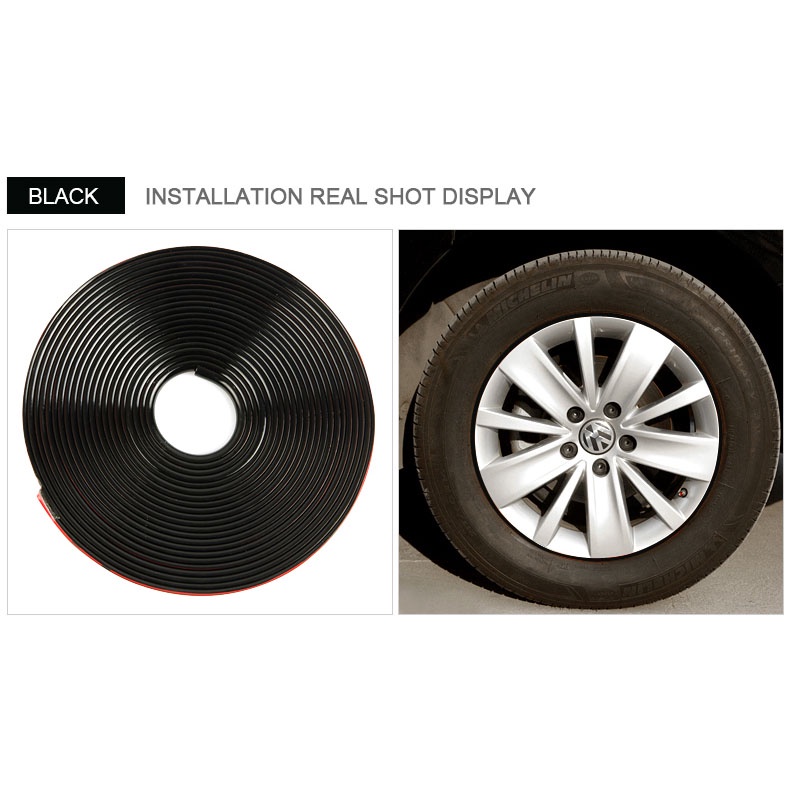 8M Car Wheel Rim Protector Decor Strip Rubber Tire Guard Line Rimblades ...