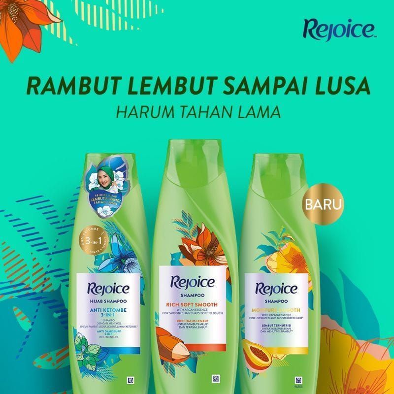 Rejoice Anti-Dandruff Hijab Shampoo / Rich Soft Smooth - 340ml | Shopee ...
