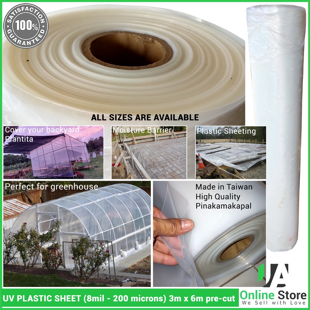 UV Plastic Sheet (8mil - 200 Microns) - 3meters x 6meters (pre-cut ...