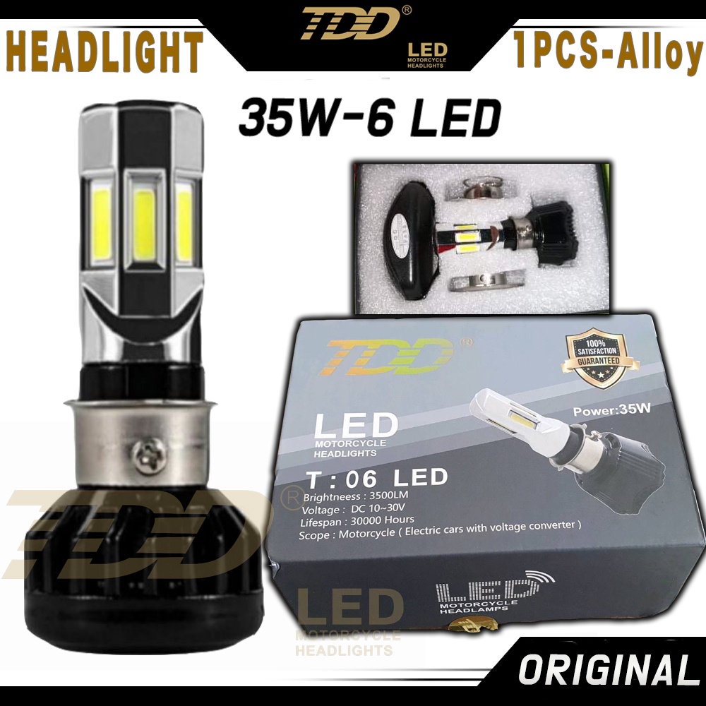 TDD Original 6LED Light For Motorcycle Headlight (35W) WHITE Alloy ...