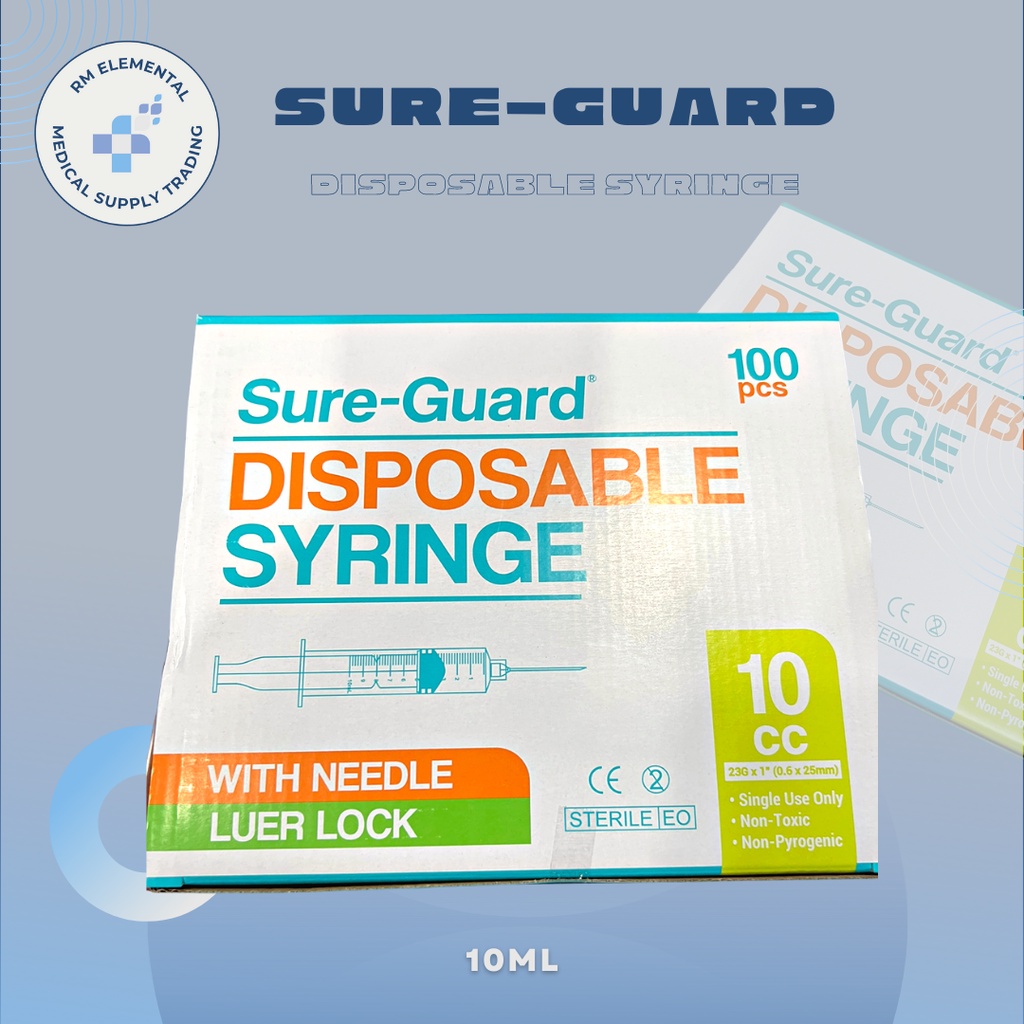 [ BOX ] 10cc Disposable syringe (Sure-Guard) Box of 100 pcs. | Shopee ...