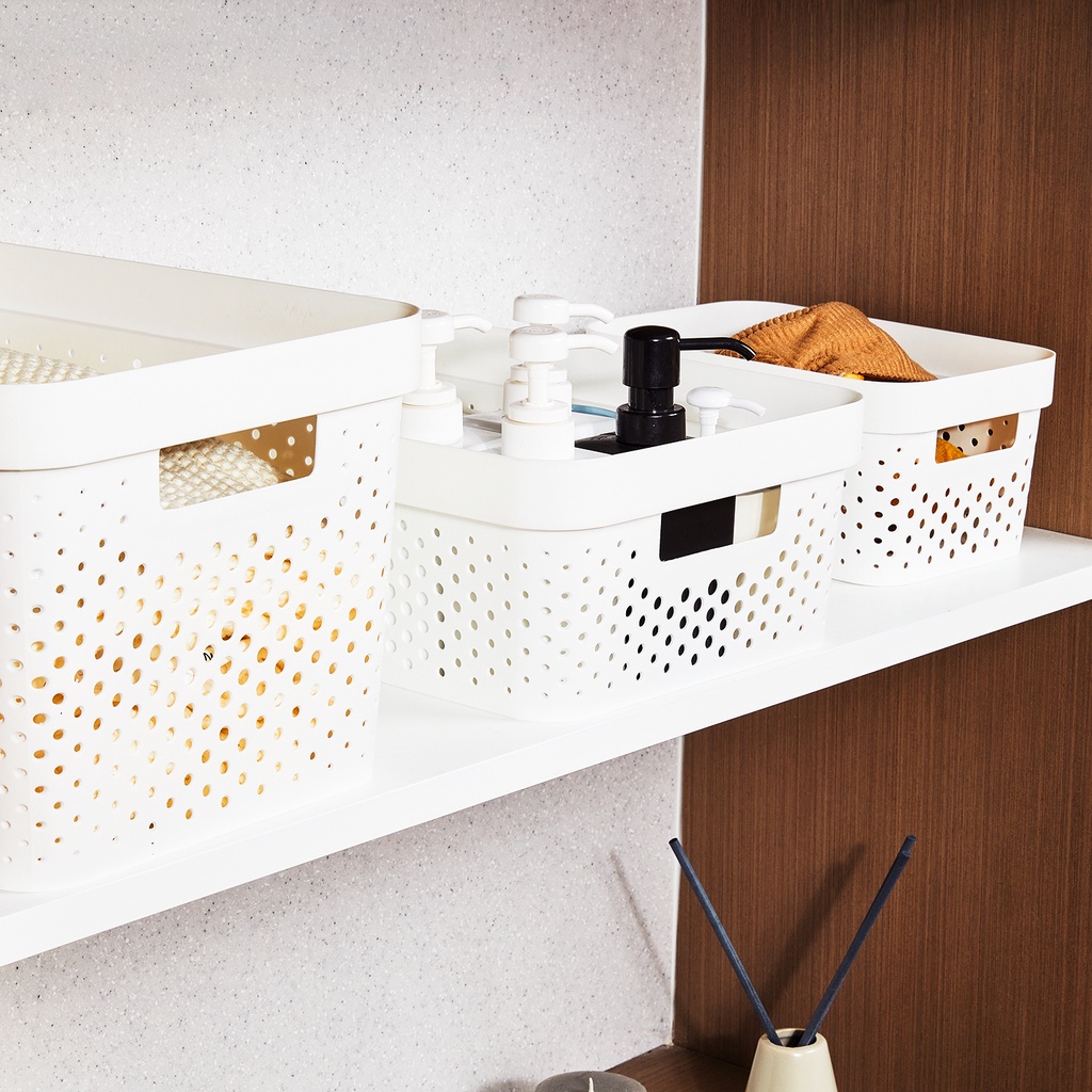 Vusign by Deli Plastic Storage Organizer Box With Lid Organizer Basket ...