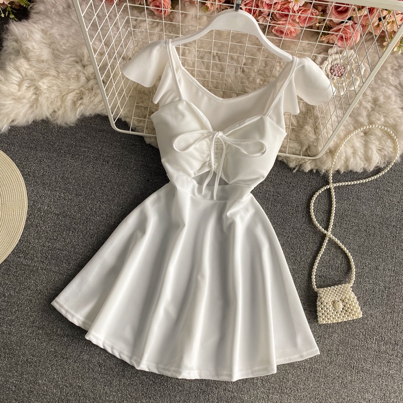 white/red ribbon mini dressed | Shopee Philippines