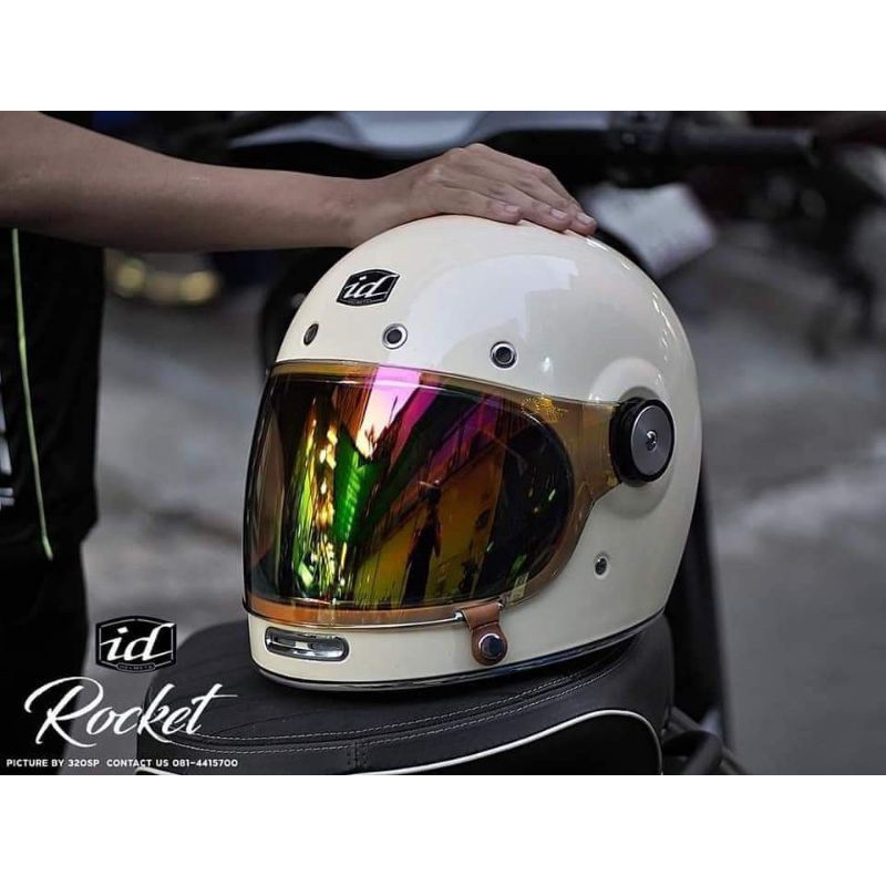 ID ROCKET HELMET CLASSIC WITH FREE BUBBLE SHIELD (FULL FACE) | Shopee ...