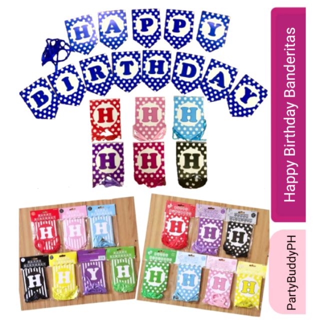 Happy Birthday Stripes Polka Banner / Banderitas WHOLESALE ₱23 ...