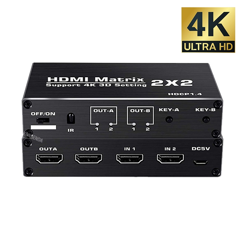4K HDMI Matrix Switcher 2x2 1080P 3D HDMI Matrix 2 in 2 out HDMI Switch ...