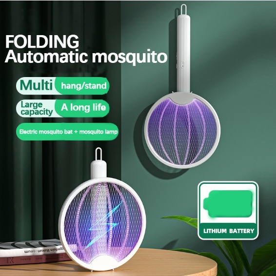 2 in 1 Electric Mosquito Swatter USB Rechargeable Automatic Mosquito ...