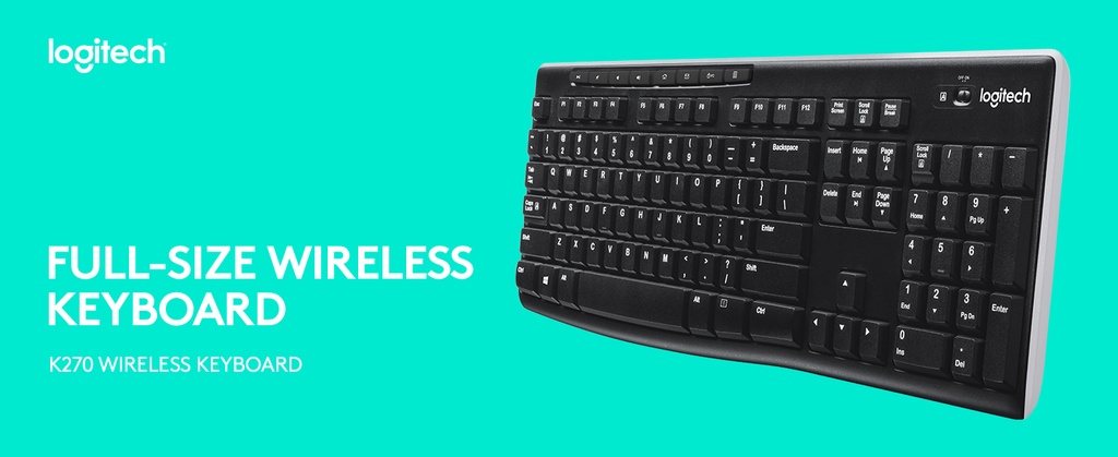 Logitech K270 Full-size USB Plug-and-Play with Long-Range Membrane ...